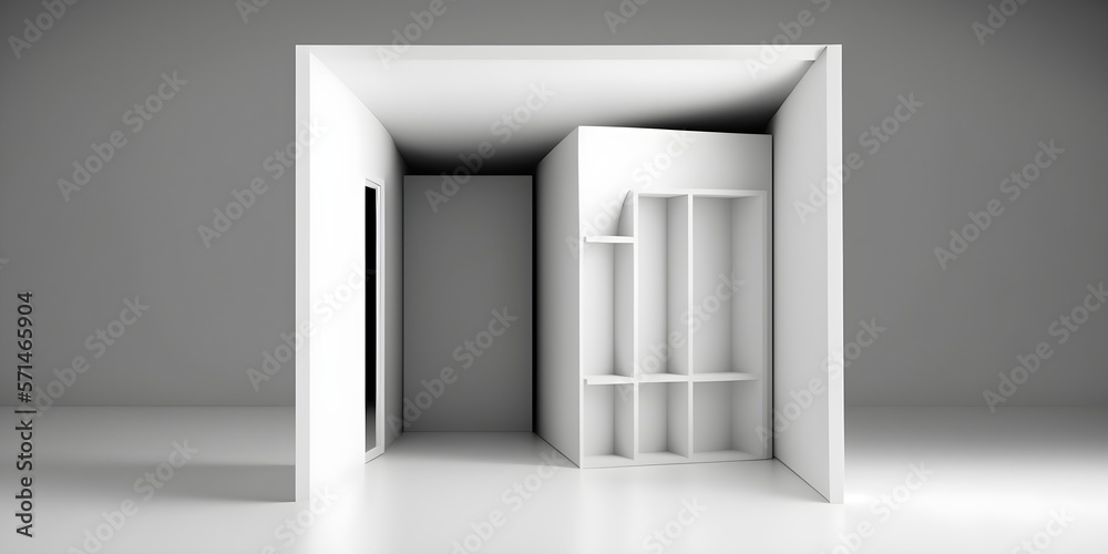White objects on a white wall, white modern design and white abstract ...