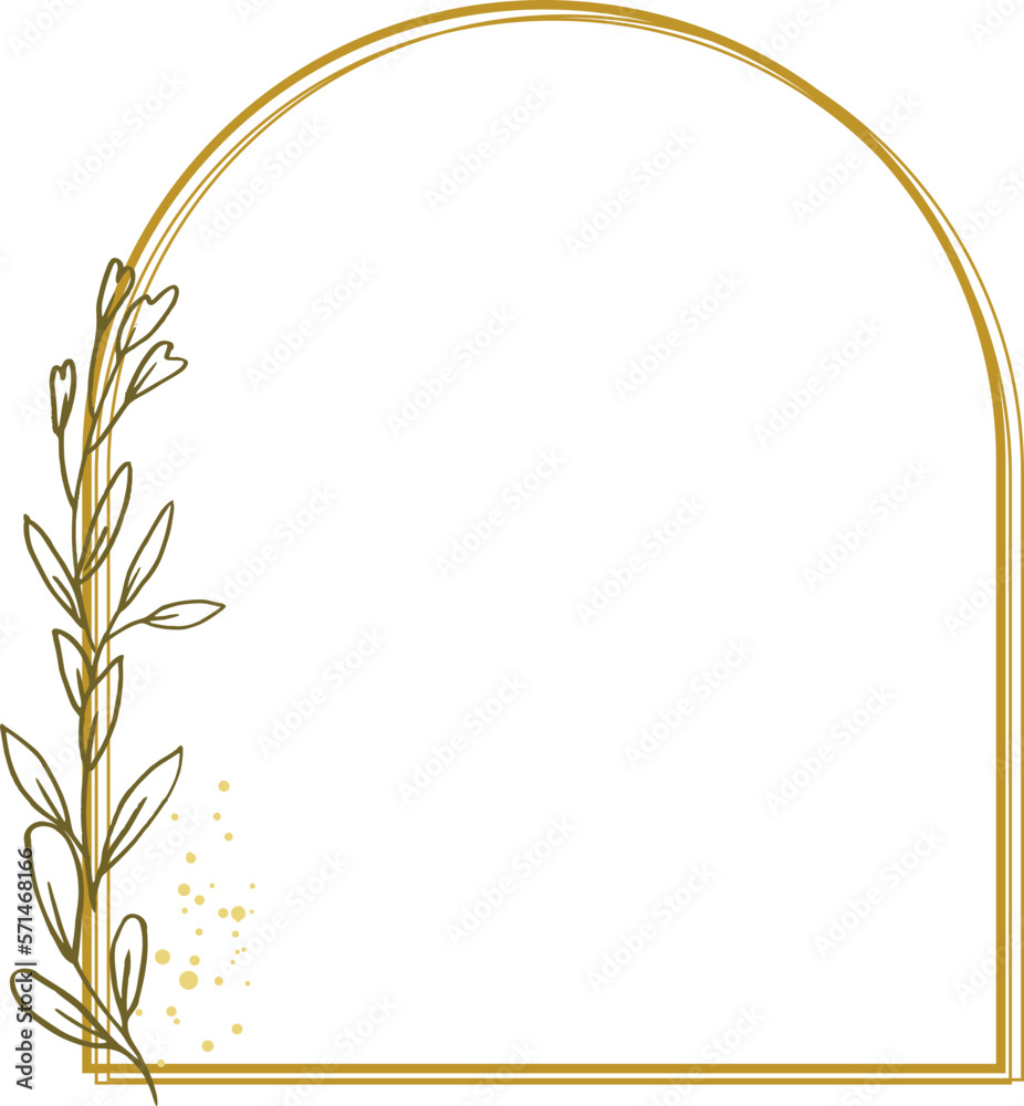 Luxury gold leaf frame border floral ornament for background, wedding ...
