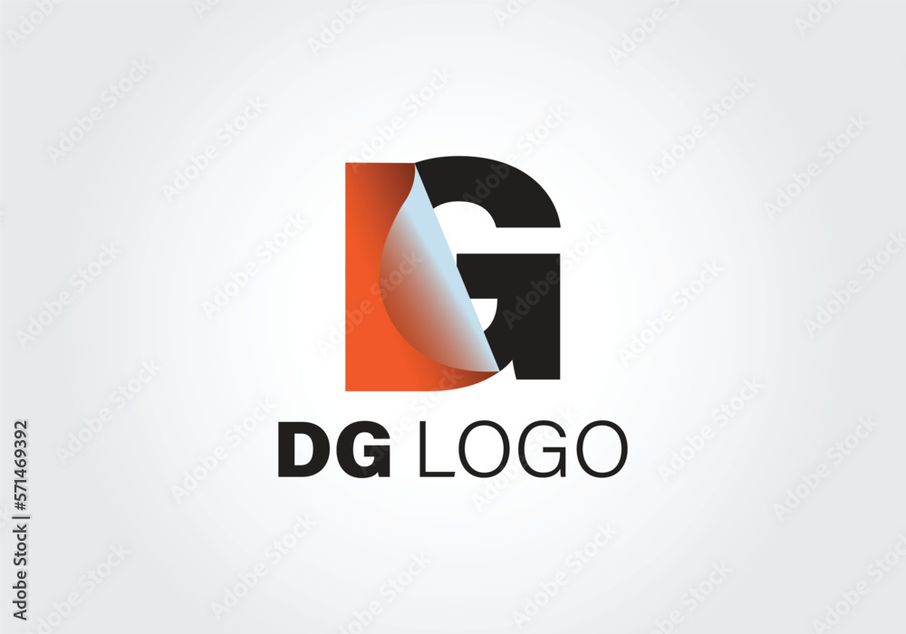 Business corporate letter GD or DG logo design vector. Colorful letter ...