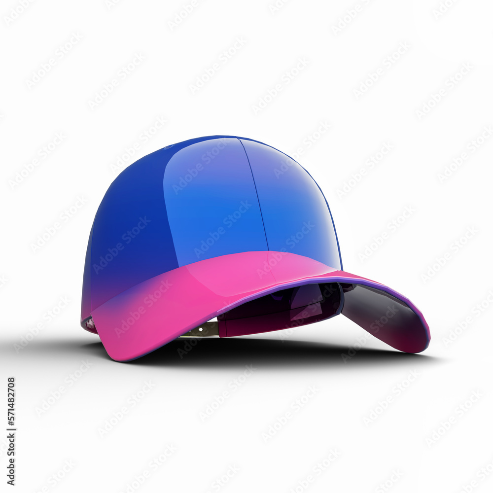 Purple Cap on White Background for Mockup. 3D Illustration. File with ...