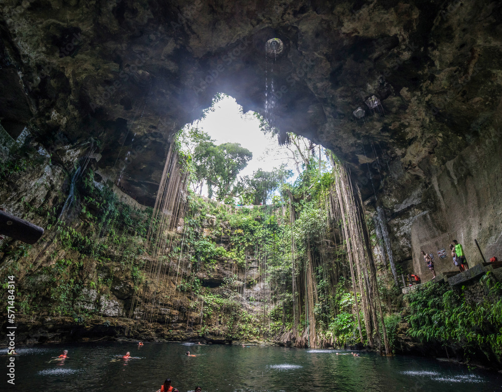 cenote ik kill from above, mexico yukatan Stock Photo | Adobe Stock