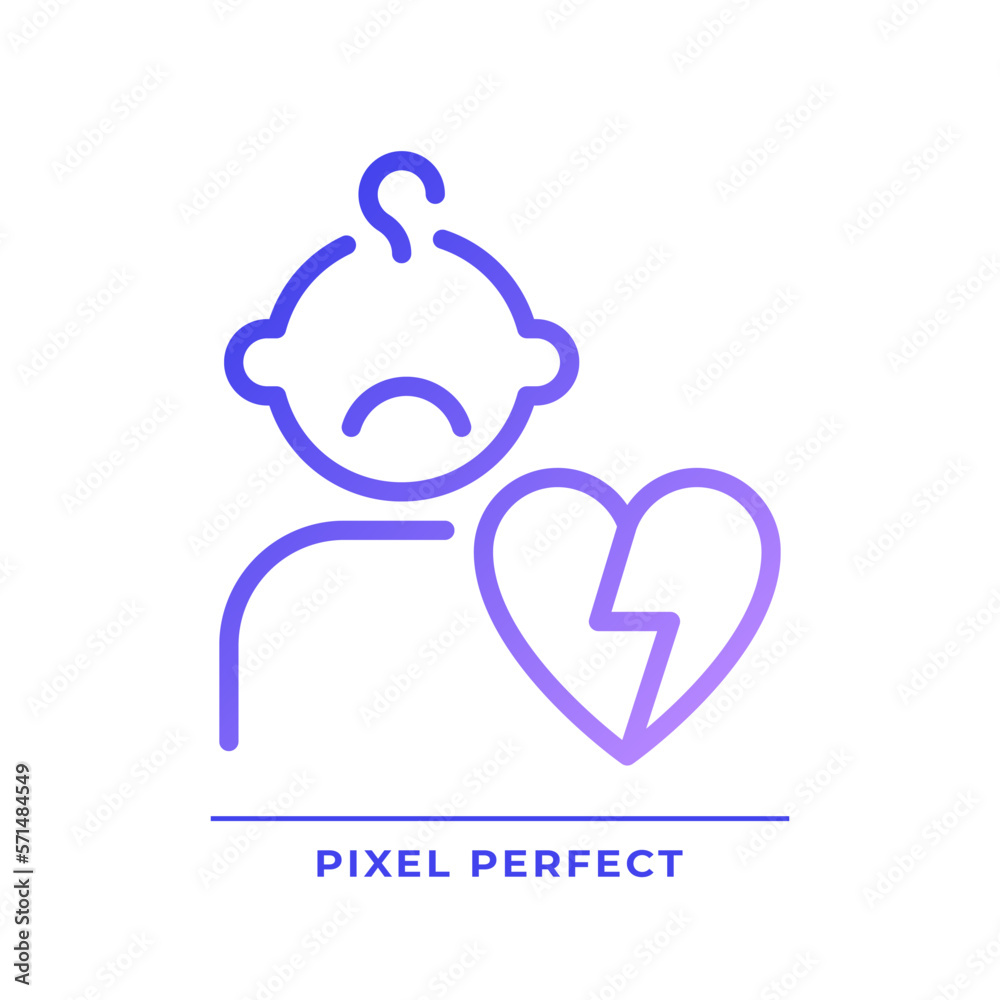 Orphan pixel perfect gradient linear vector icon. Archetype ...