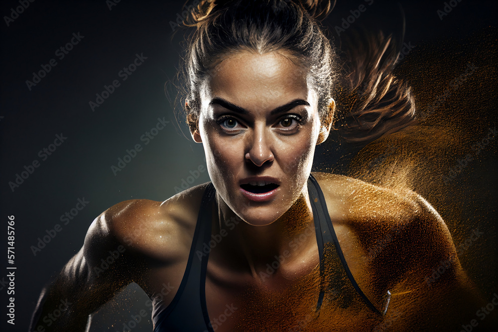 Intense and challenging nature of athletic competition, with a female ...