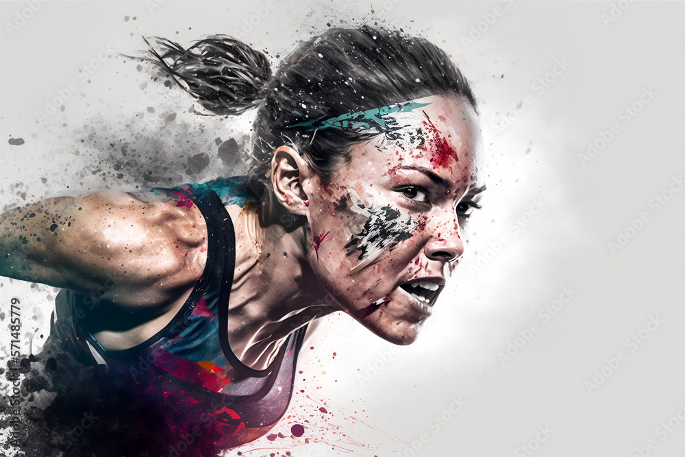 Intense and challenging nature of athletic competition, with a female ...
