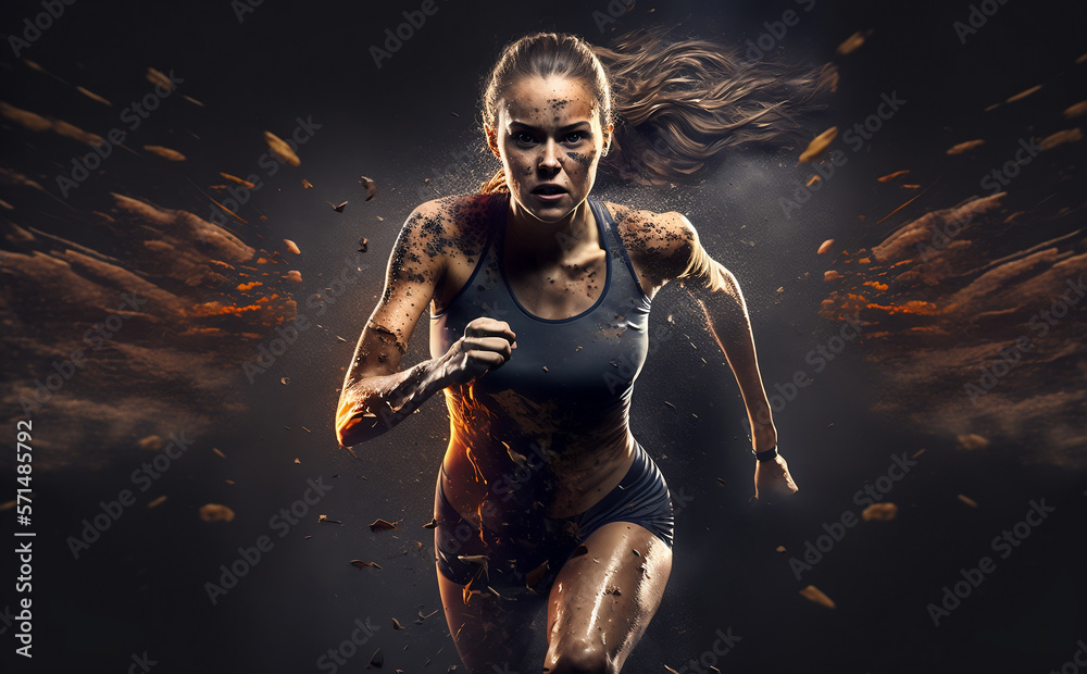 Intense and challenging nature of athletic competition, with a female ...