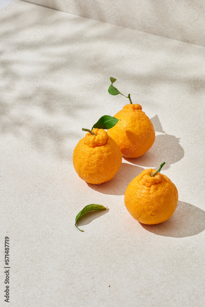 Hallabong, a specialty of Jeju Island, is placed on marble. Stock Photo ...