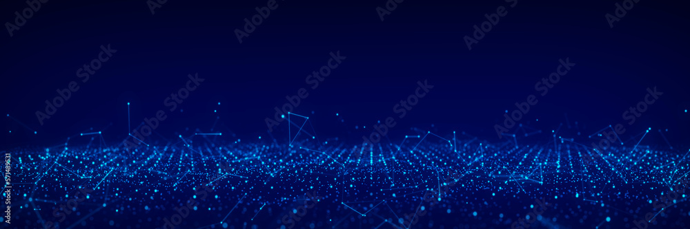 3D digital dynamic wave. Flow digital structure. Secure cybersecurity ...