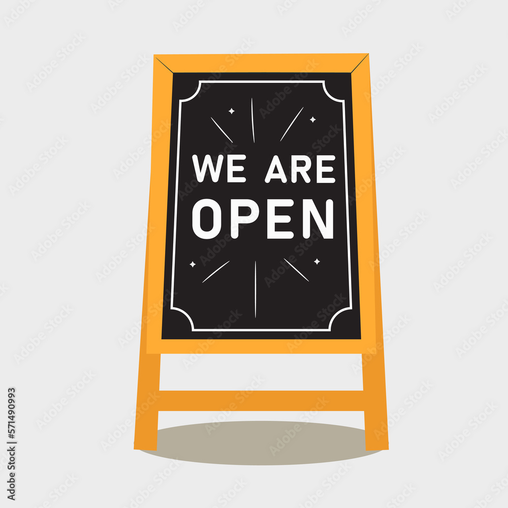 We are an open sign. We are open sign with blackboard Stock Vector ...