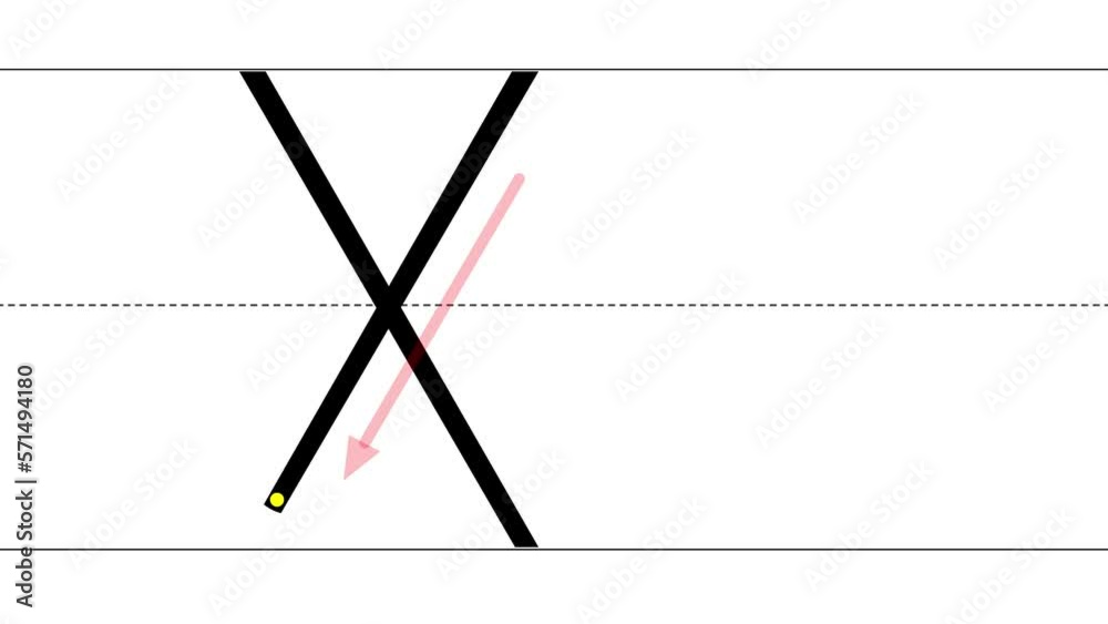 How to write uppercase and lowercase letter X. Animated tutorial for ...