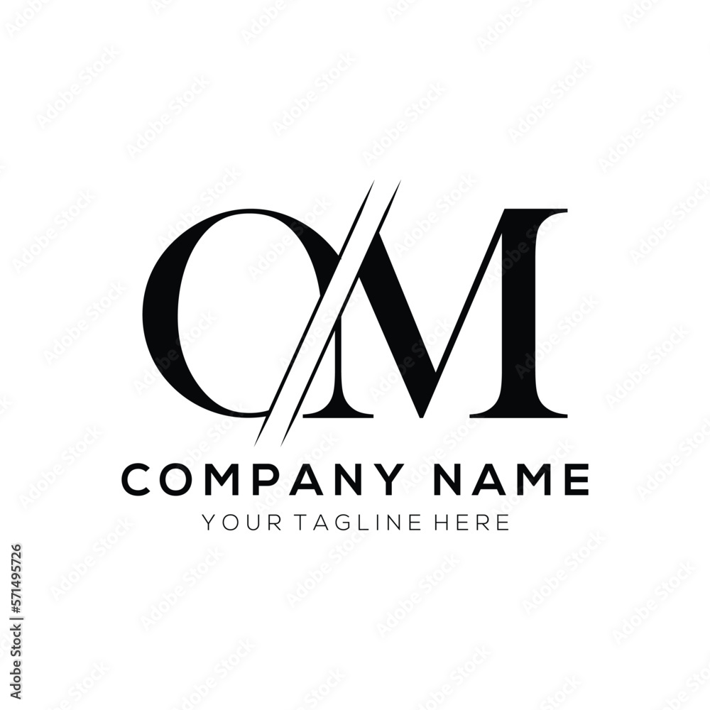 OM letter logo design template elements. OM letter vector logo. Stock ...