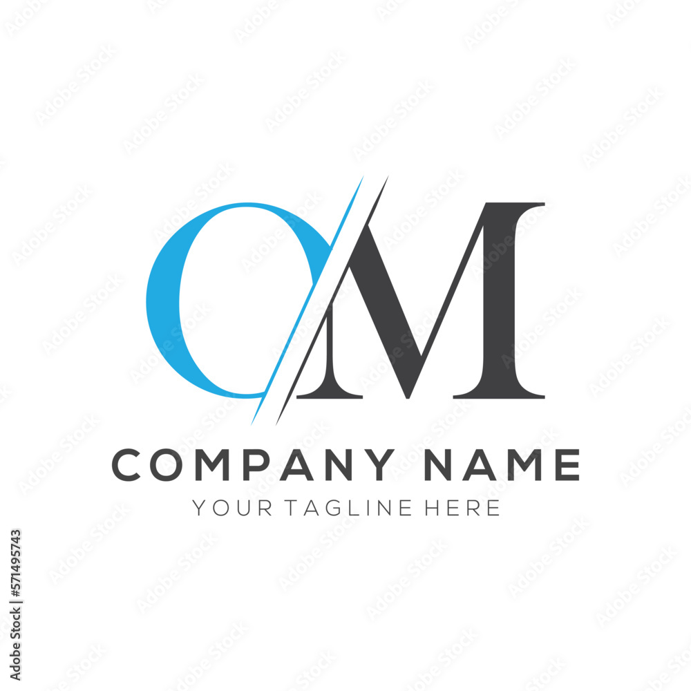OM letter logo design template elements. OM letter vector logo. Stock ...