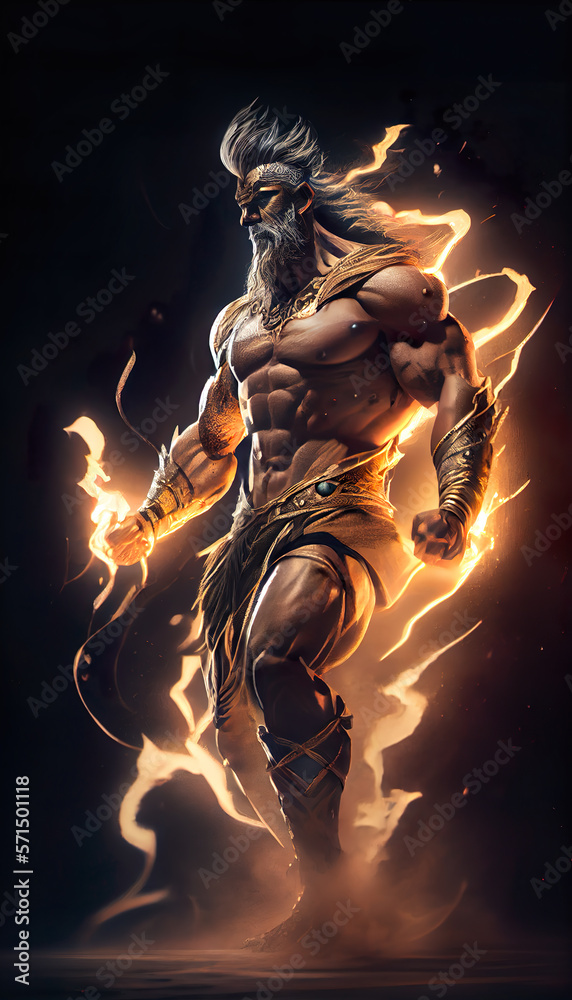 Ancient greek god Zeus King of All Gods in Greek Mythology. artwork ...