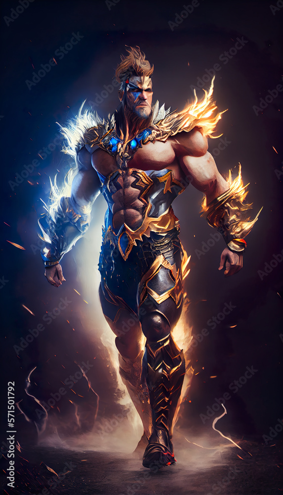 illustration of Zeus. Ancient Greek God, Zeus King of All Gods in Greek ...