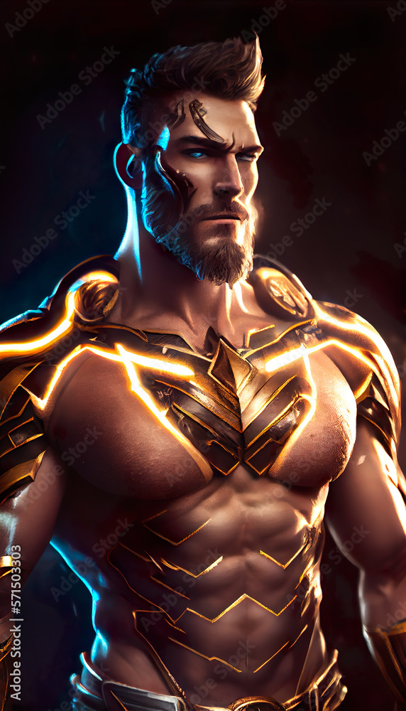 illustration of Zeus. Ancient Greek God, Zeus King of All Gods in Greek ...