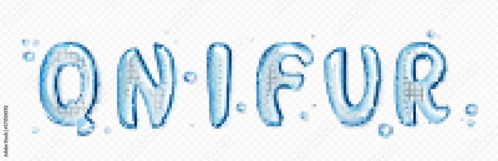 Water font letters png isolated on transparent background. Vector ...
