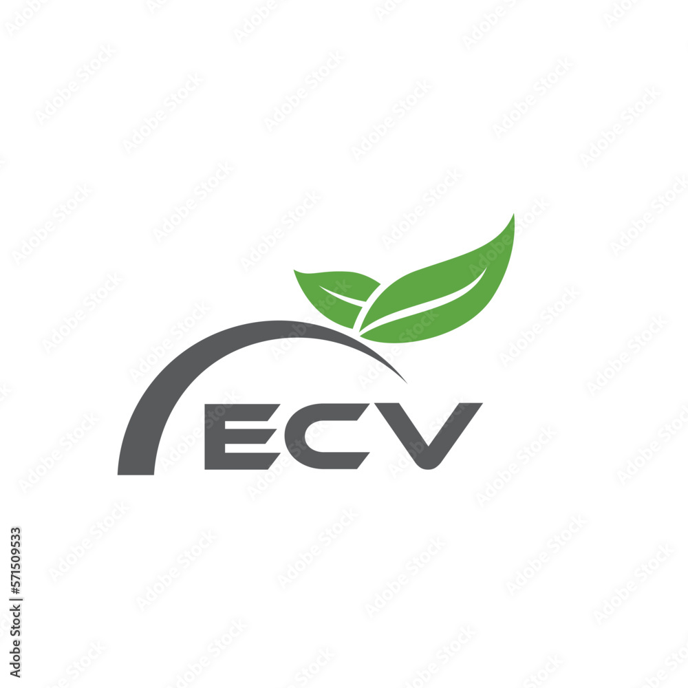 ECV letter nature logo design on white background. ECV creative ...