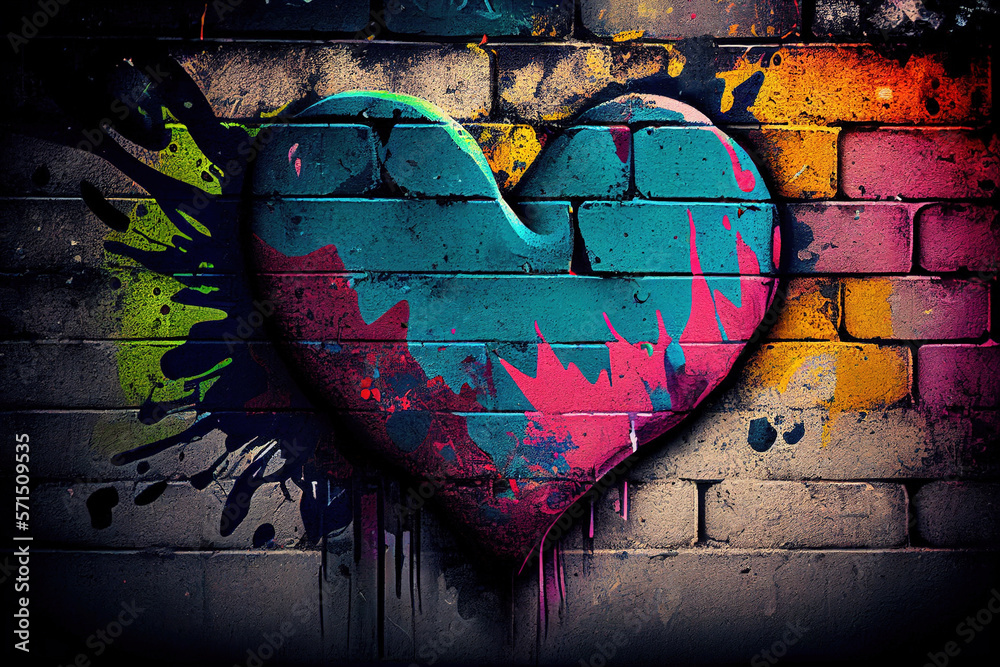 Graffiti Hearts Love