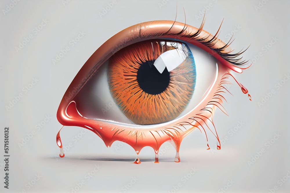 Generative AI illustration of hazel female eye with black eyelashes ...