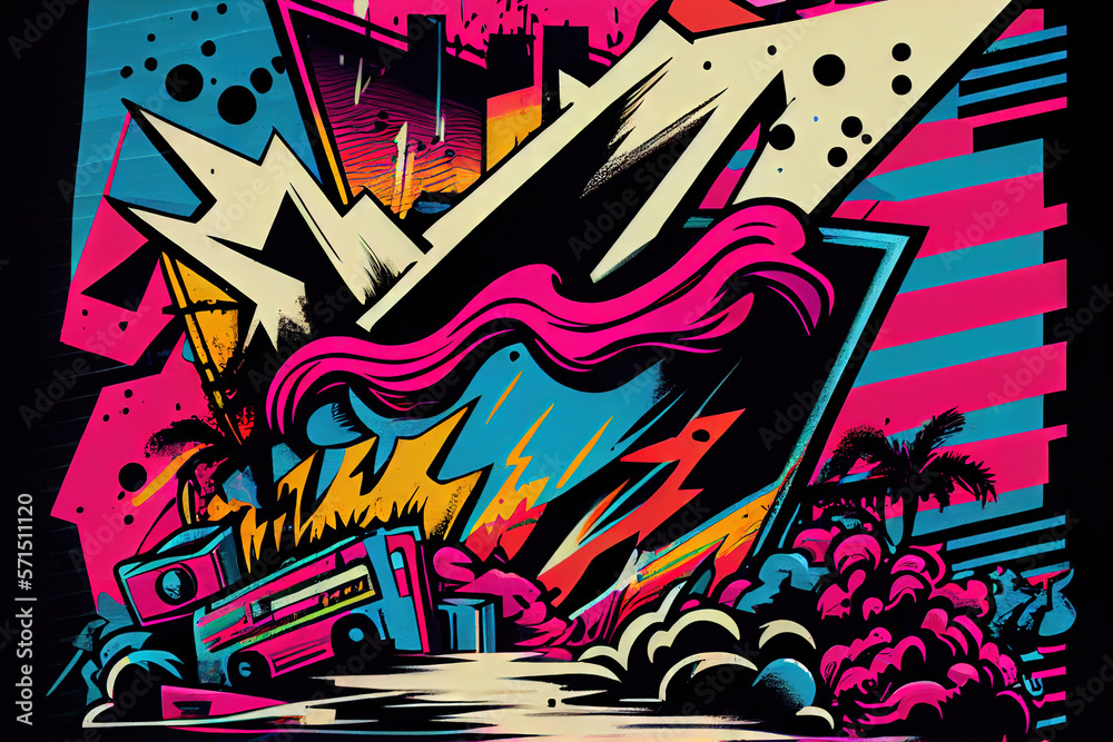 Abscract 80s Retro background. Generative AI Stock Illustration | Adobe ...