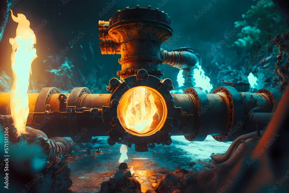 Metal pipes at bottom of sea burning after bang explosion, sabotage ...