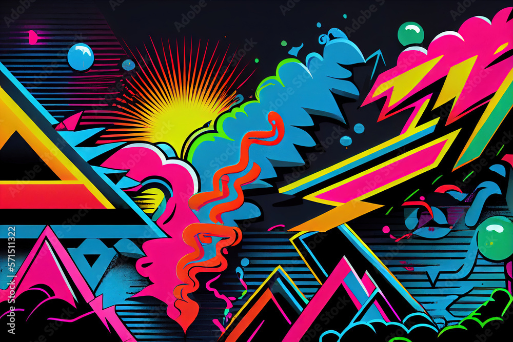 80s Retro background. Generative AI Stock Illustration | Adobe Stock