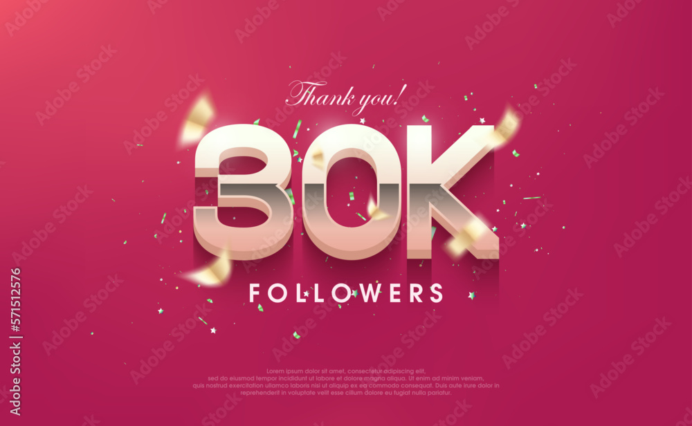 Thank you 30k followers, vector background design for social media ...