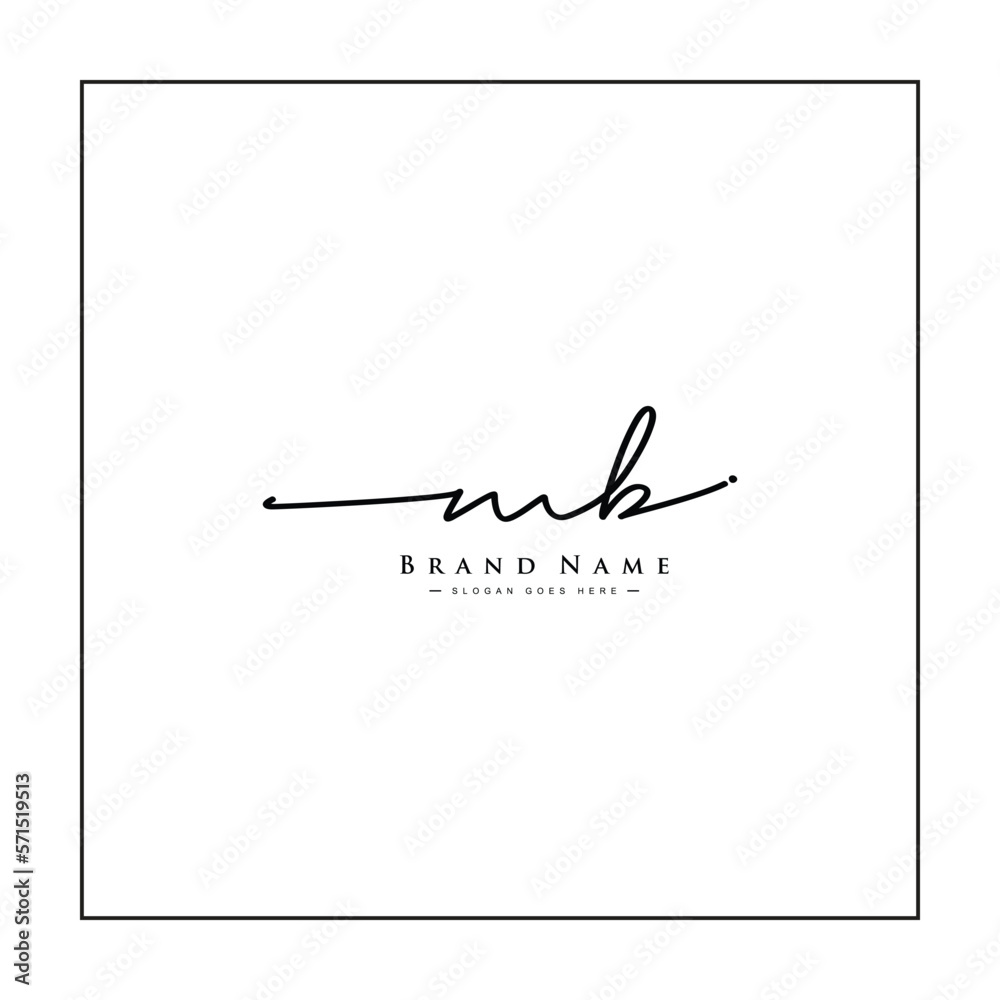 Initial Signature Logo for Letter MB - Vector Logo Template in ...