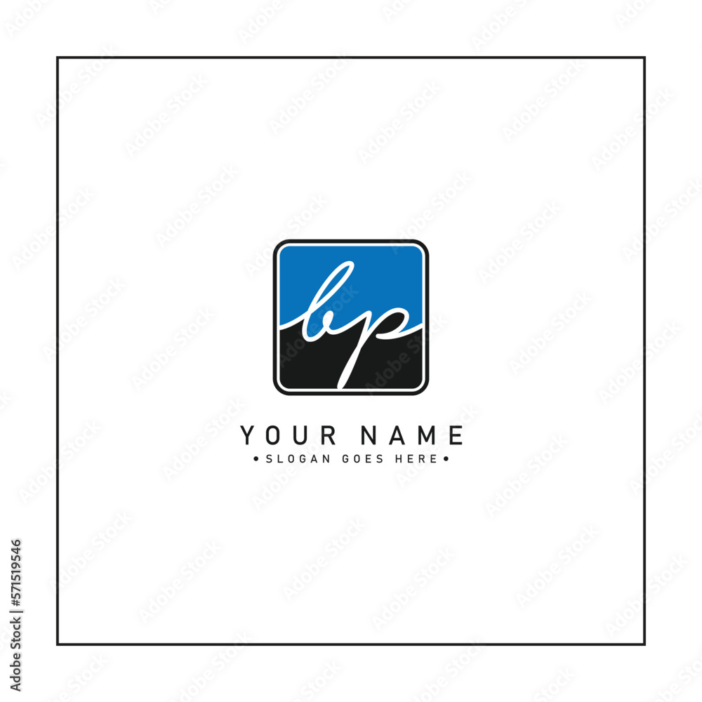 Vetor de Handwritten Signature logo for Initial Letter BP - Vector Logo ...