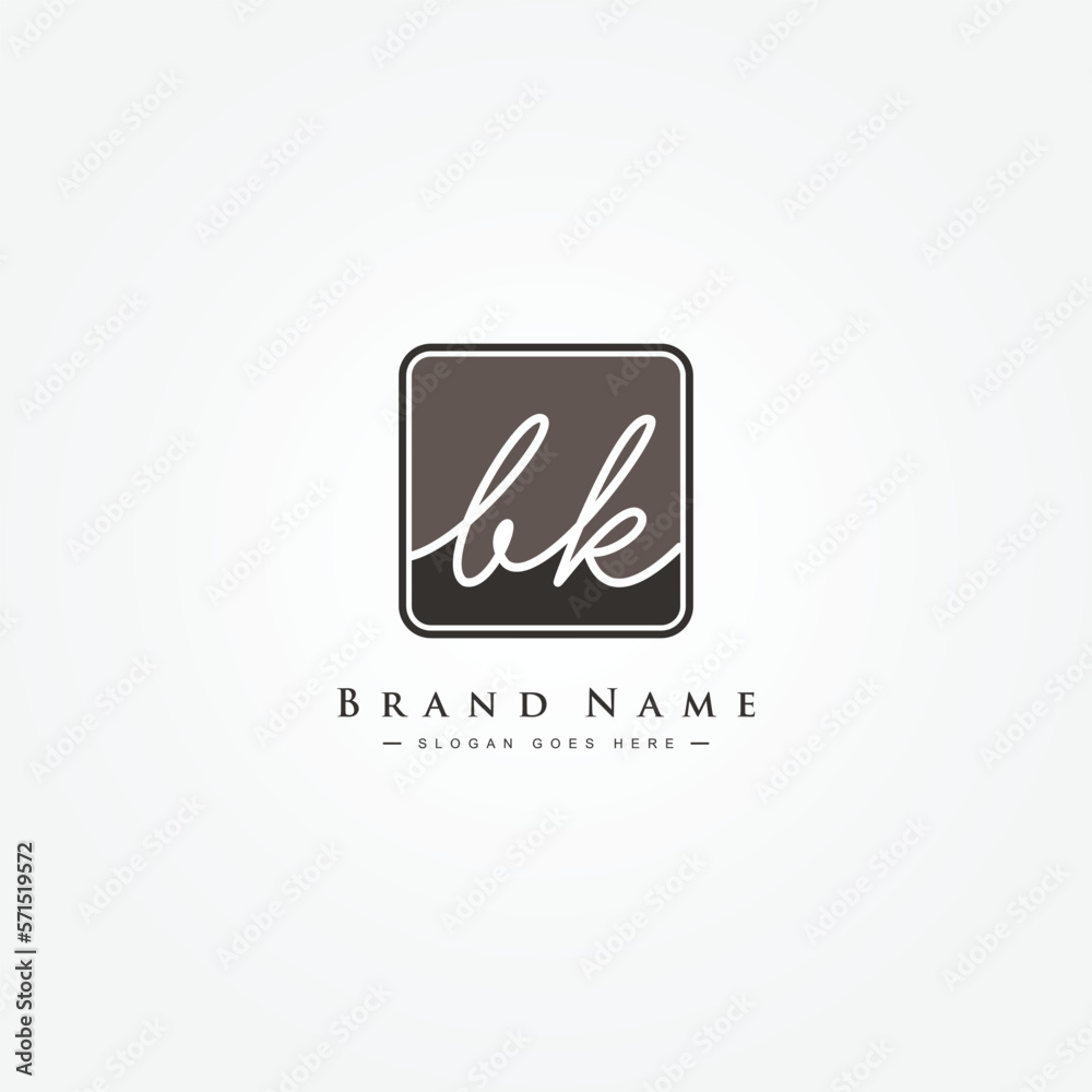 Simple Signature Logo for Alphabet BK - Handwritten Signature for ...