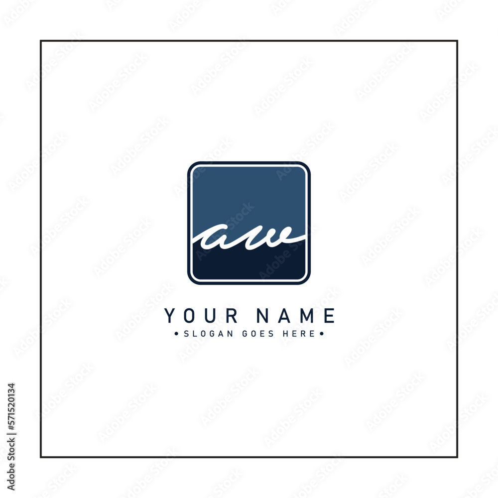 AW Initial Logo in Signature Style for Photography and Fashion Business ...