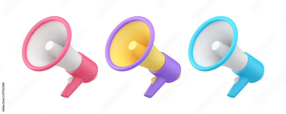 Megaphone loud speaking voice broadcasting marketing sale announce 3d ...