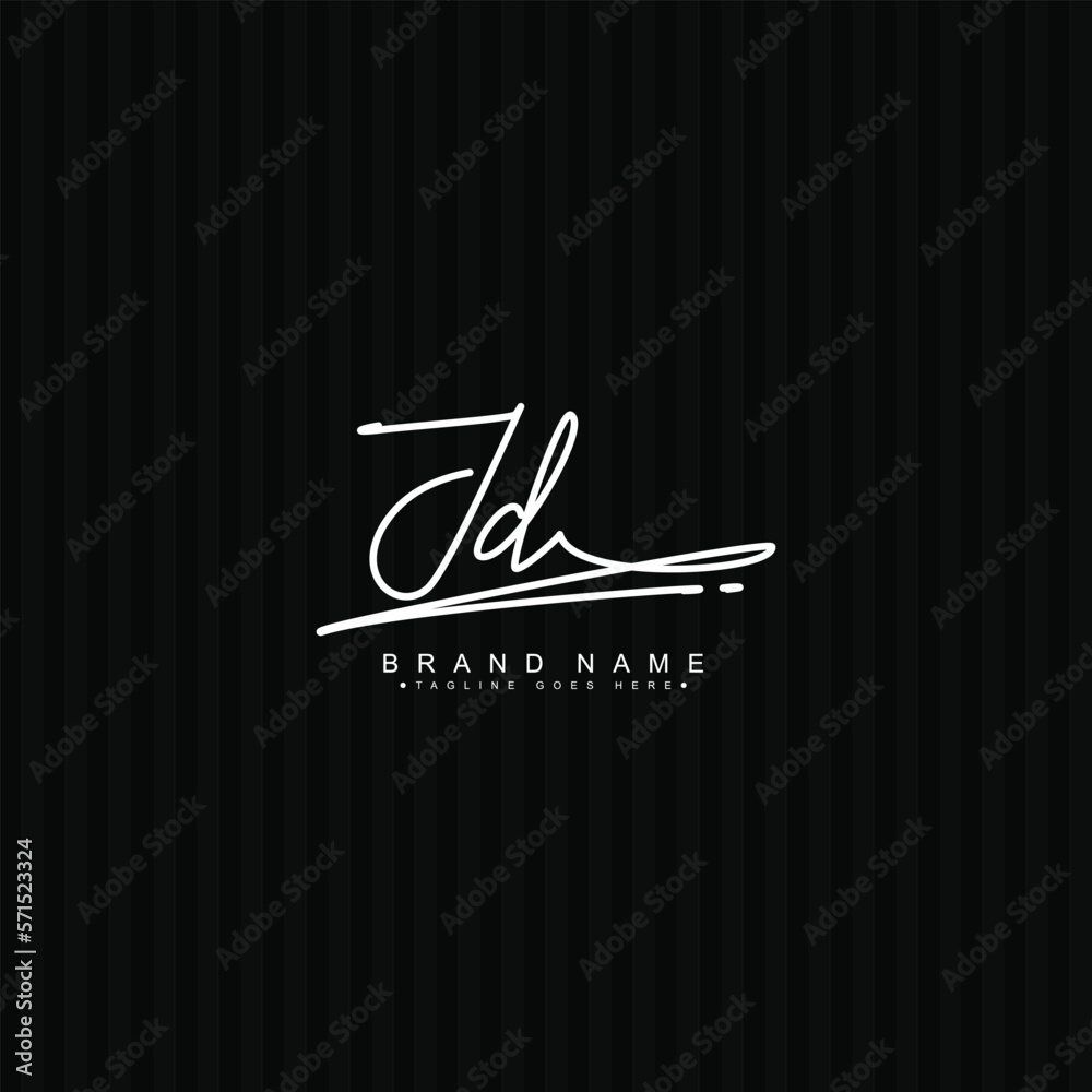 Initial Letter JD Vector Logo Template in handwritten Signature Style ...