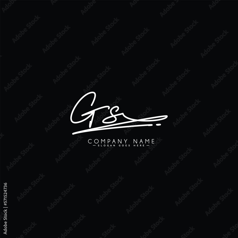 GS Signature Logo - Handwritten Vector Logo Template for GS Alphabet ...