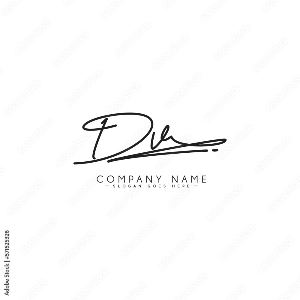 DV Handwritten Signature logo - Vector Logo Template for Beauty ...
