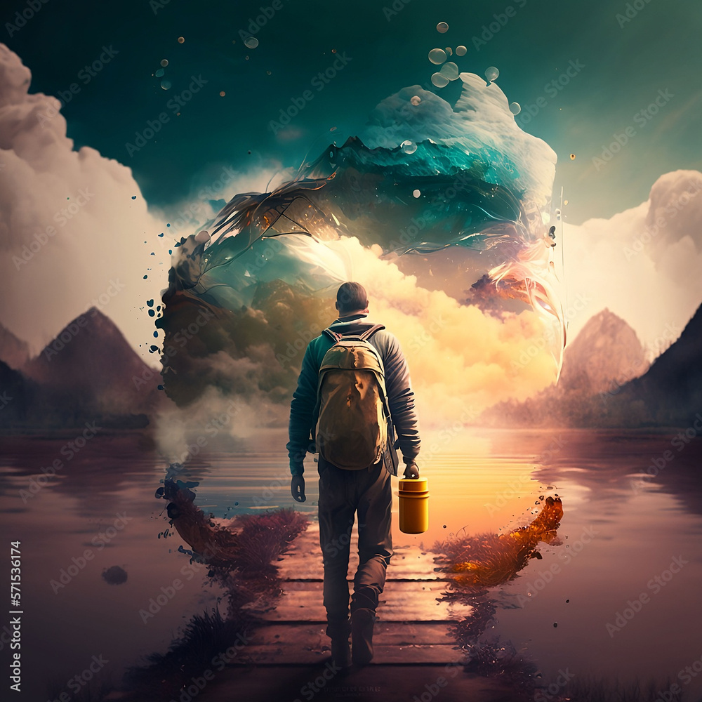Generative AI Art Depicting Anxiety: A Walking Person Symbolizing Fear ...