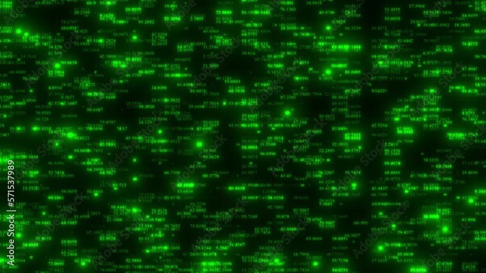 Numbers Moving Down Matrix Background, Falling Green Letters Loop ...