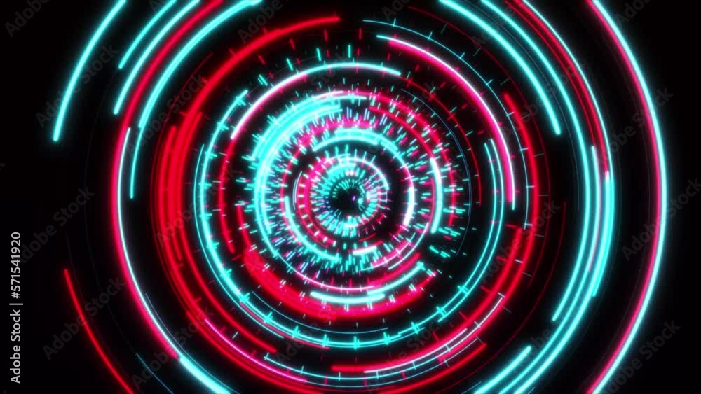 Hud Hologram Circle Motion On Black Background. High Tech Circle Hud ...