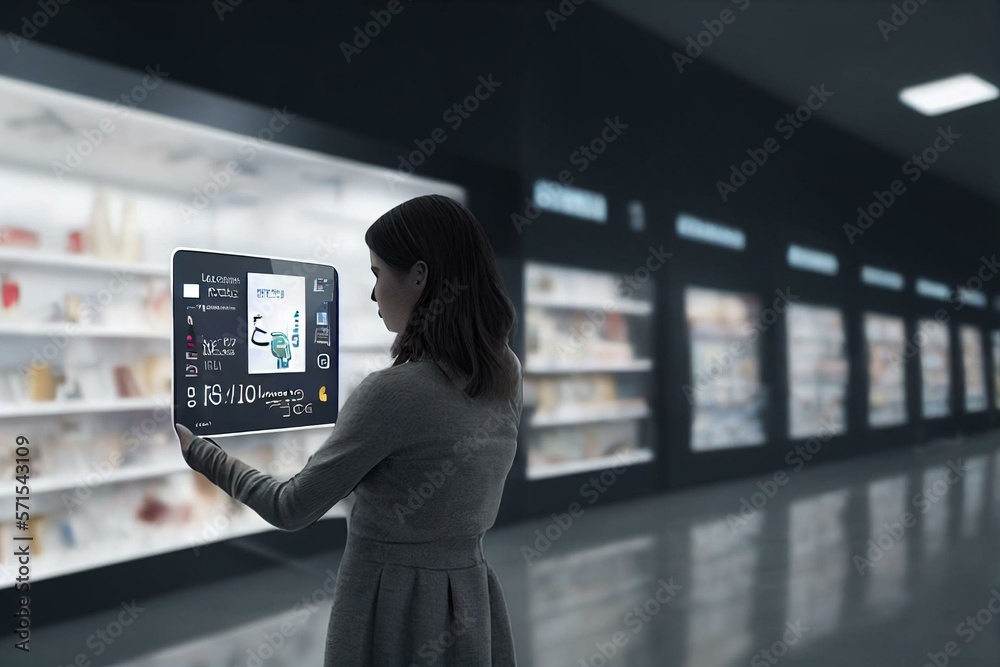 iot smart retail in the futuristic concept, the retailer hold the ...