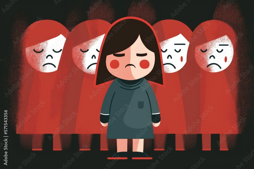 little girl being ostracized and bullied , ai generated Stock ...