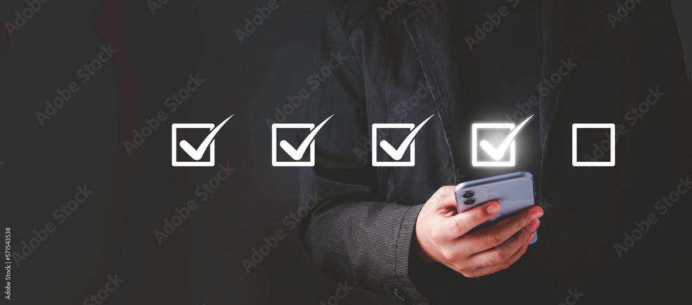 Digital work checklist or electronic smart daily checklist concept ...