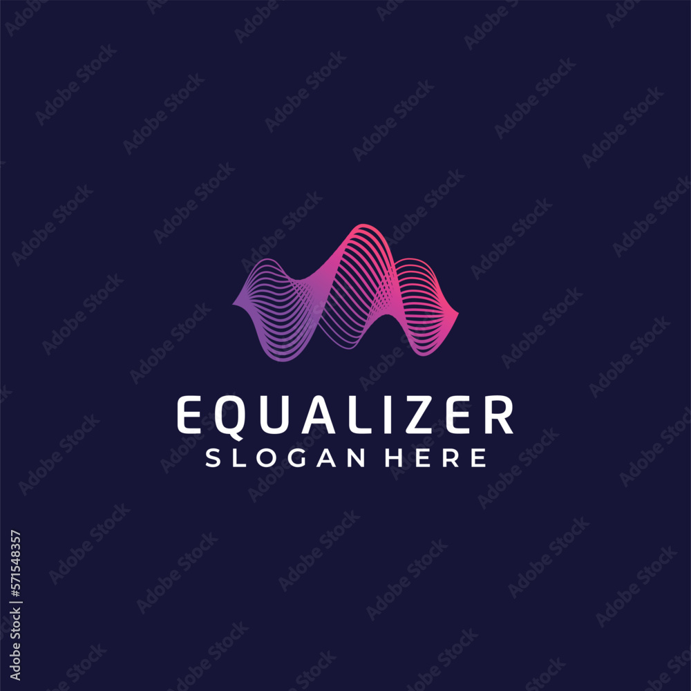 Equalizer, audio, sound wave logo design inspiration Stock Vector ...