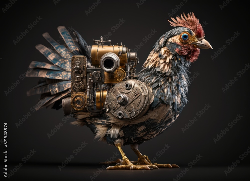 mechanical chicken, collection of mechanical animals, cyborg animals ...