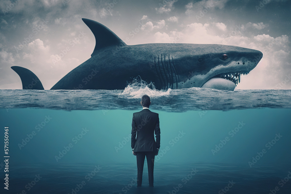 Thoughtful young businessperson standing and looking at surrounding ...