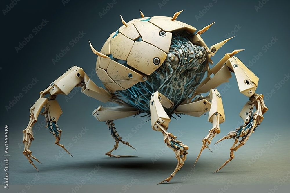 Fantasy creature with a hard, exoskeleton shell and a ball-and-socket ...