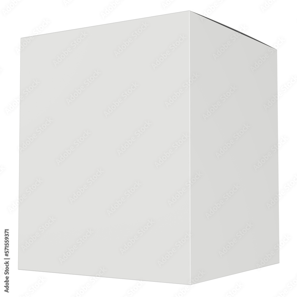 Realistic 3D white box rendering mockup Stock Illustration | Adobe Stock