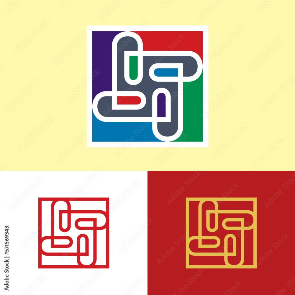 Vetor de Modern Day Swastik Form in Square Indian Religious Vector ...