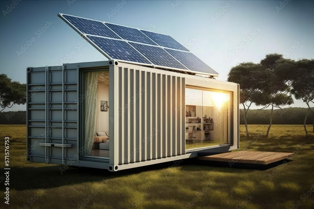container modular and portable house with solar panels.. self ...