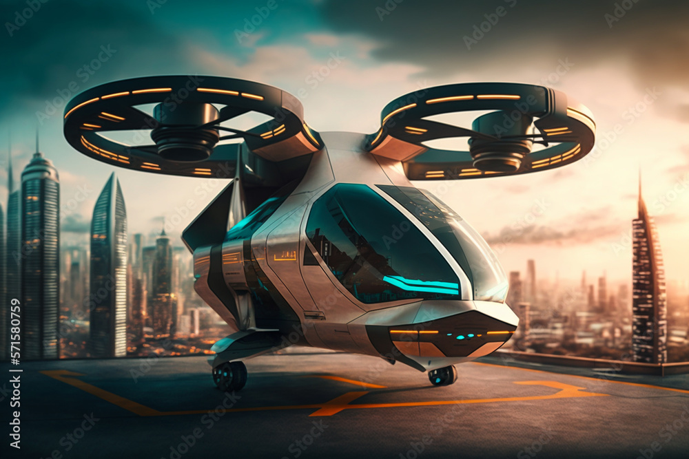 Future of urban air mobility, city air taxi, UAM urban air mobility ...