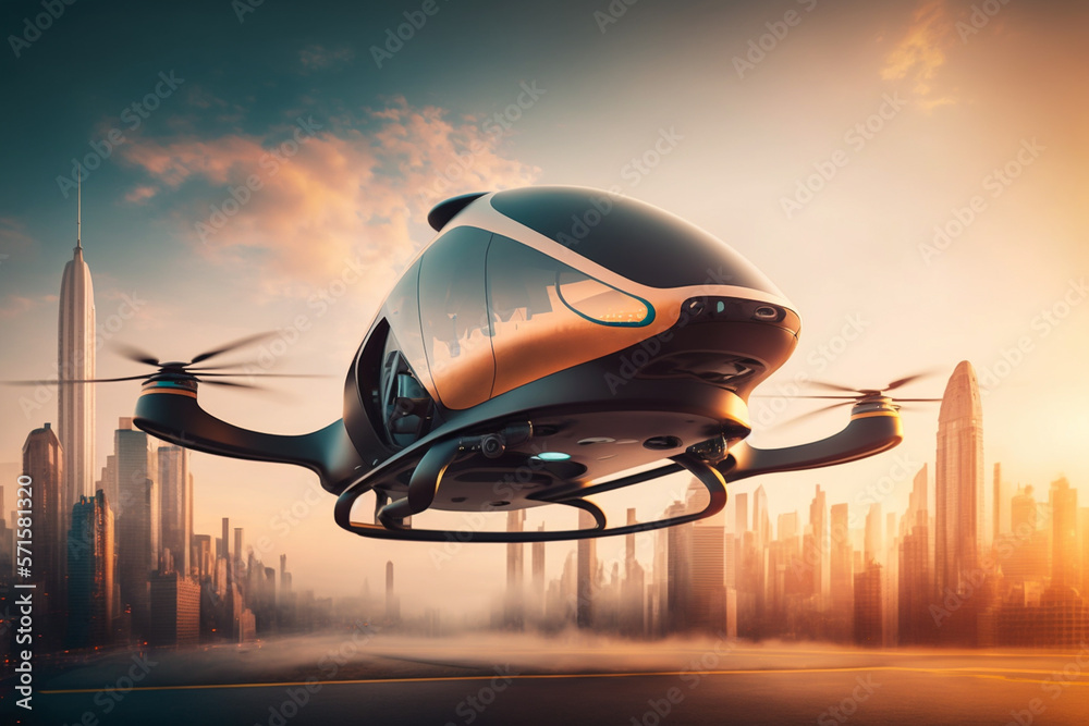 Future of urban air mobility, city air taxi, UAM urban air mobility ...