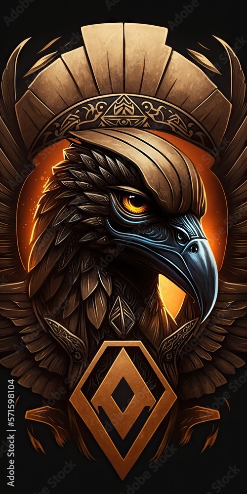 Egyptian Eagle with the head and face of the Pharaoh Horus as the ...